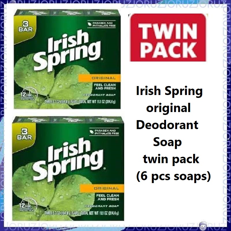 Irish Spring Deodorant Bar Soap, Original, Green Irish Spring, 3.07oz ...