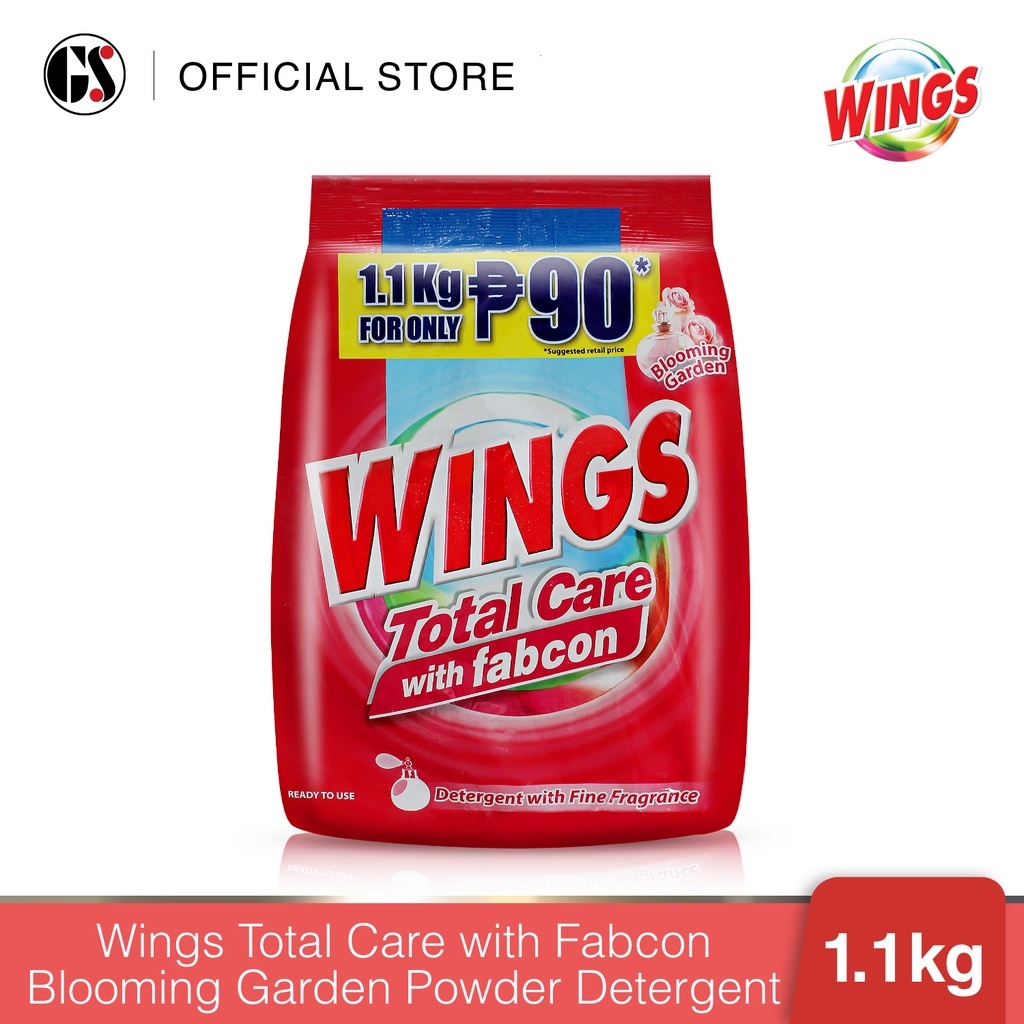 powder detergent Wings Total Care with Fabcon Blooming Garden Powder ...