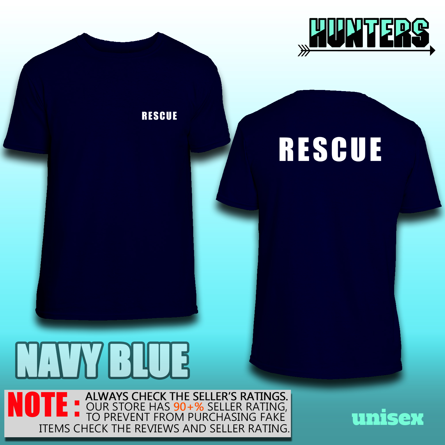 Rescue Uniform Black White and Navy Blue Unisex Men Women T shirt ...