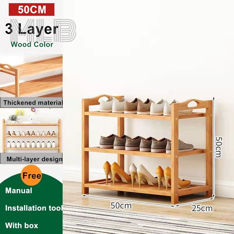 5 Layer shoe rack Tier Bamboo Stackable Shoes Organizer Storage Stand Book Plants Rack Foldable ...