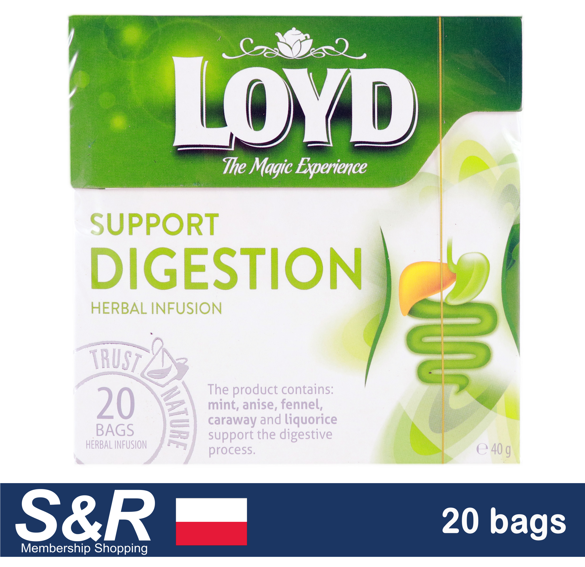 Loyd The Magic Experience Support Digestion Herbal Infusion Tea 20 bags ...