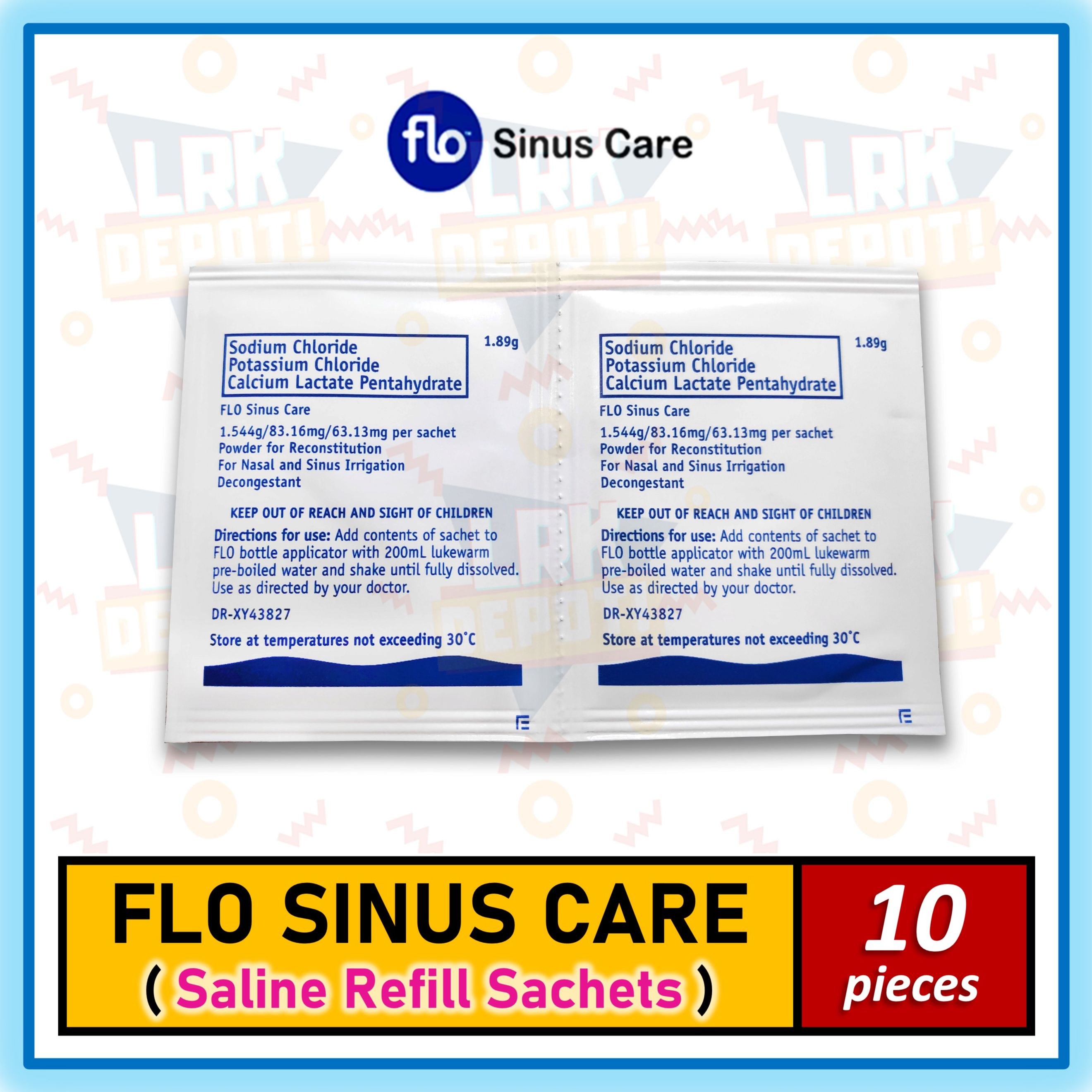 Flo Sinus Care 10 pcs Saline Powder Refill Sachets (Nasal Wash / Sinus ...