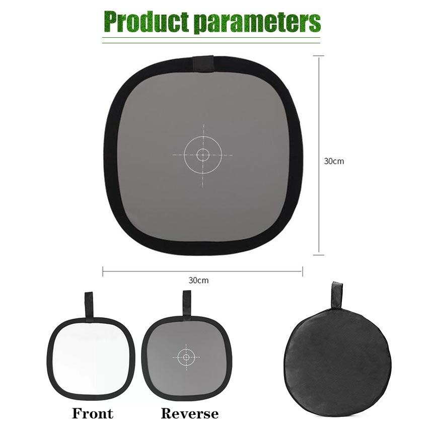 12 Foldable Photography Reflector Face Focusing Board 18 Gray Balance ...