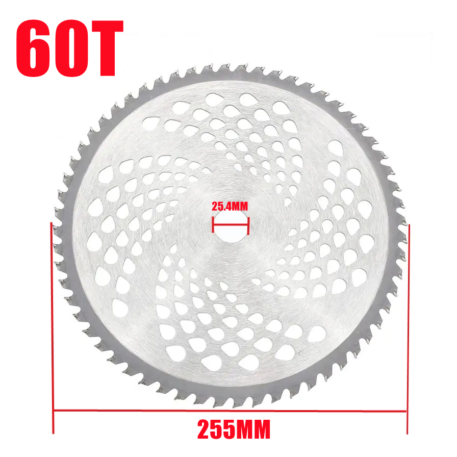10" 255mm Round Grass Cutter Blade 40/60 Tooth Grass Trimmer Head Garden Tools Replacement ...