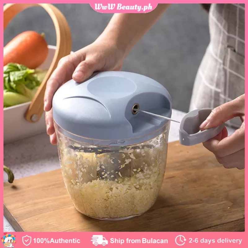 900ml 500ml Manual Food Chopper Mini Food Processor With Rope Pounding ...