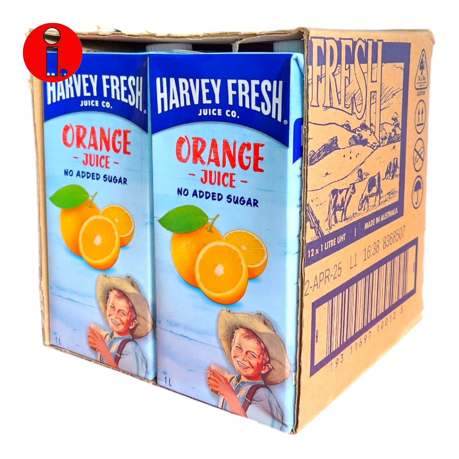 HARVEY FRESH 100% Freshly Squeezed Orange Juice 1L UHT (Set of 6). 2025 ...
