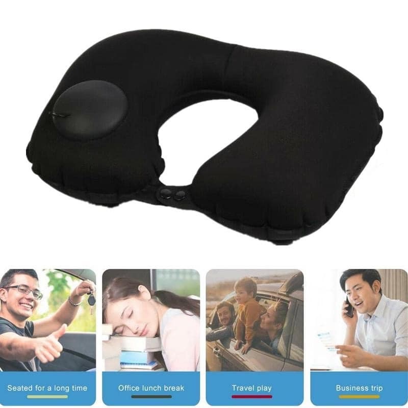 U-Shape Travel Pillow Automatic Air Inflatable Airplane Car Pillows ...