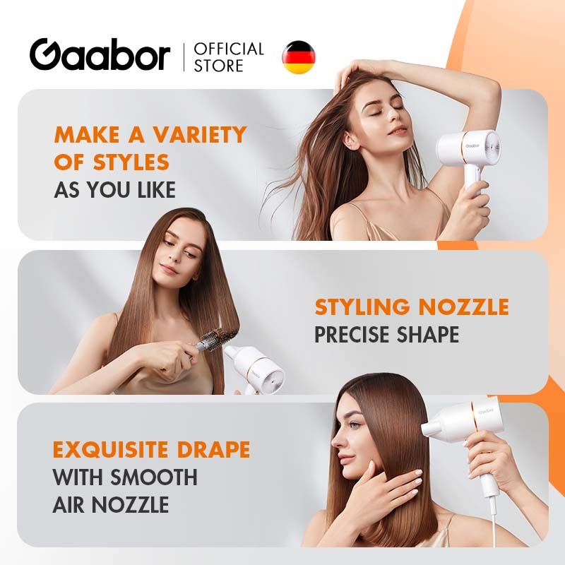 Gaabor Hair Dryer Portable Hair Care Quick Dry Salon Small hair blower ...
