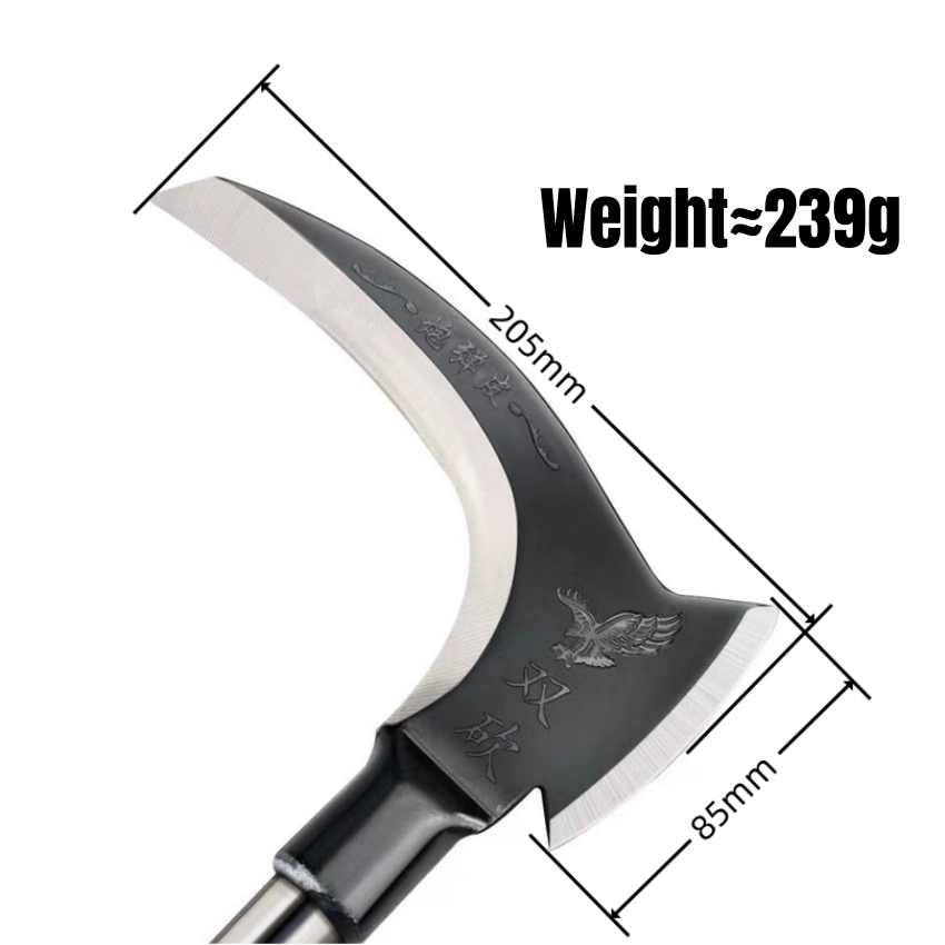 High-manganese Steel Double Cut Sickle Head with 40cm Steel Handle for ...