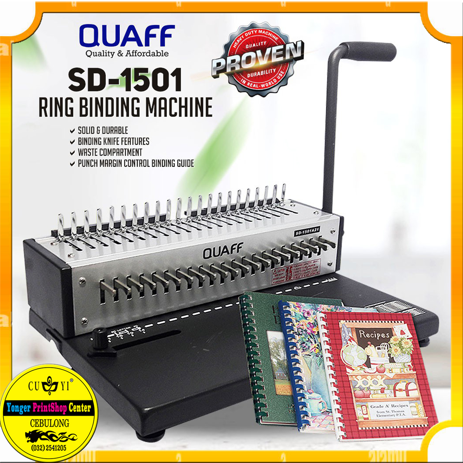 1 unit QUAFF HEAVY DUTY BINDING MACHINE A4/SHORT size SD-1501A21 ...
