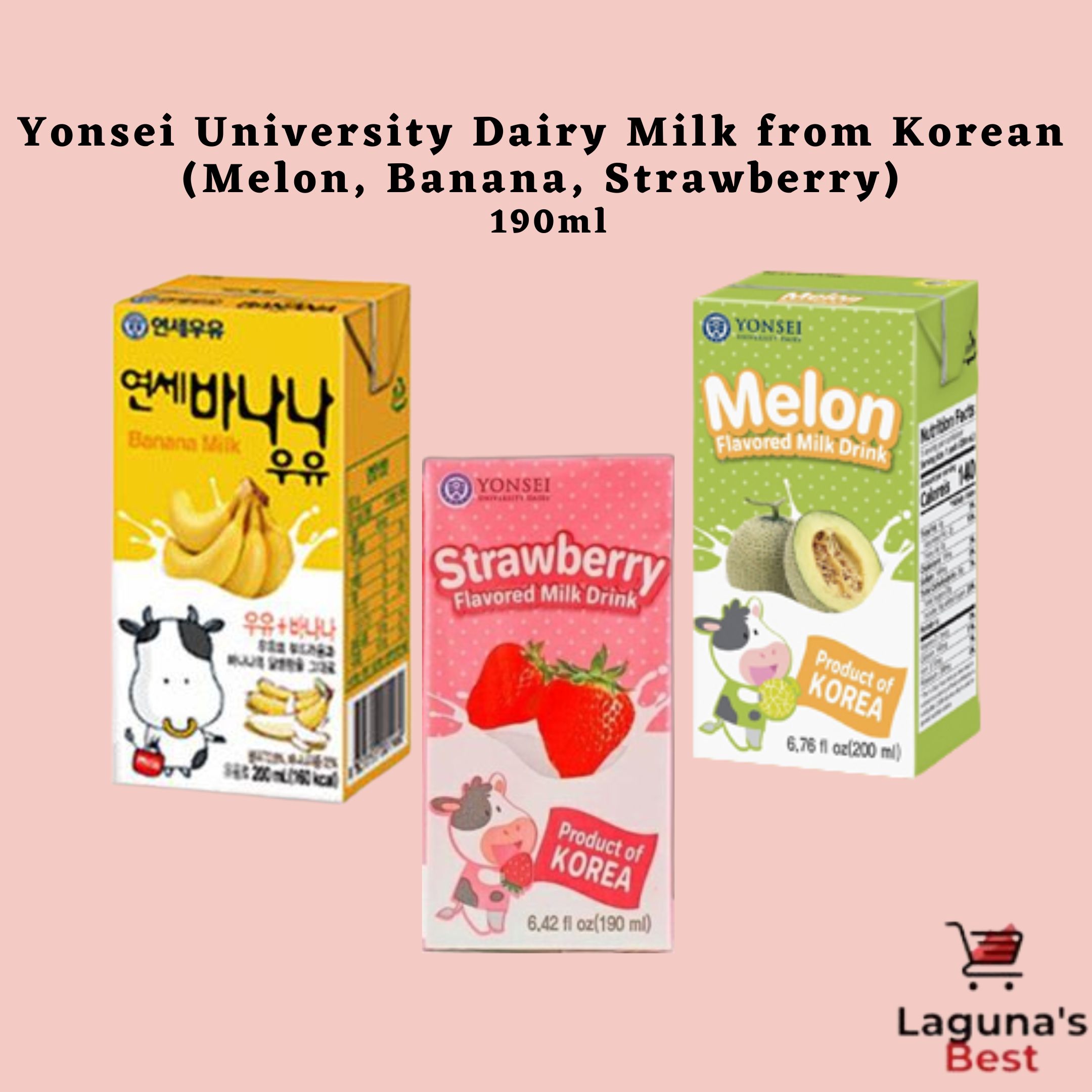 Yonsei University Dairy Milk from Korean (Melon, Banana, Strawberry) 190ml | Lazada PH