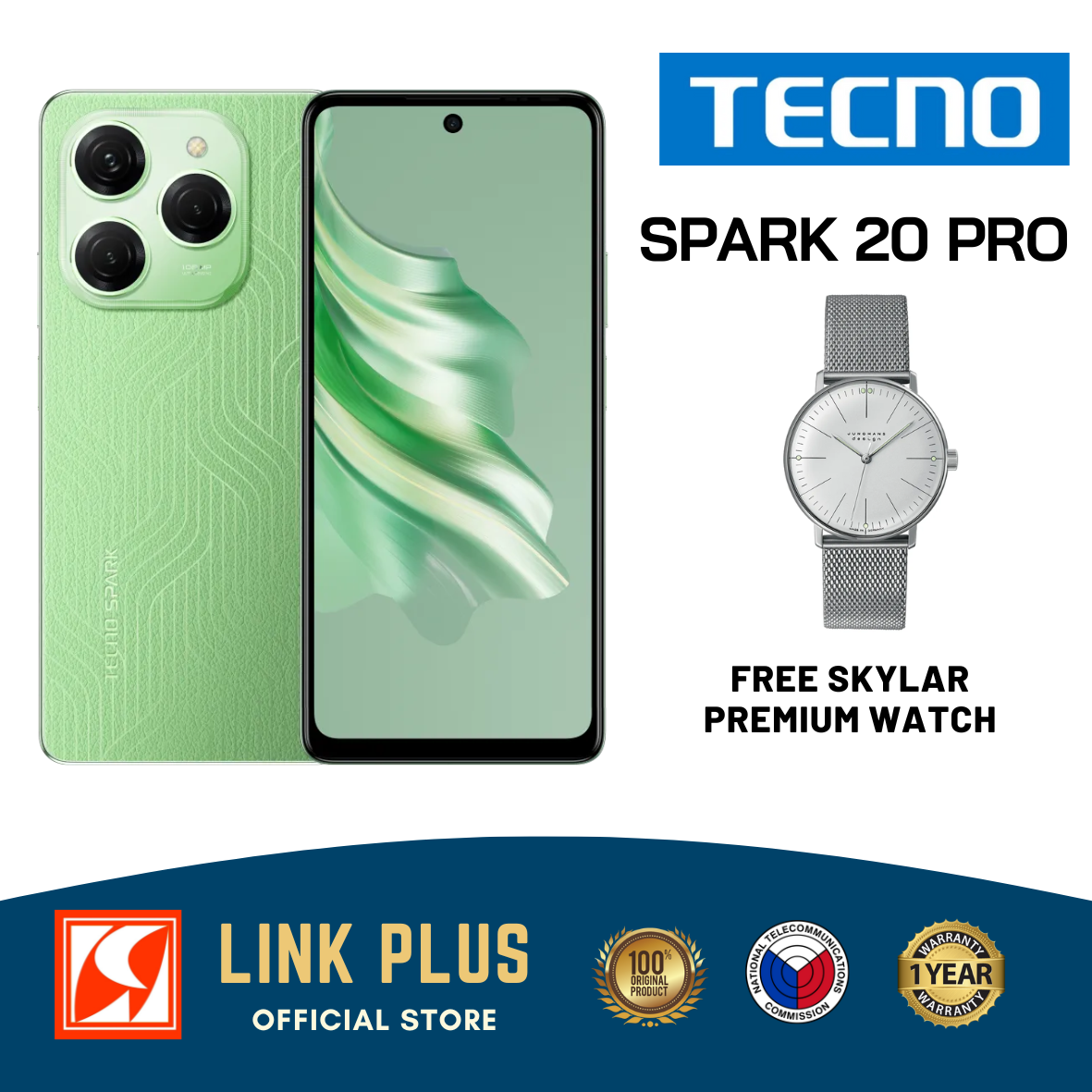 Tecno Spark 20 Pro 8GB RAM + 256GB ROM with Free Skylar Watch (Original ...