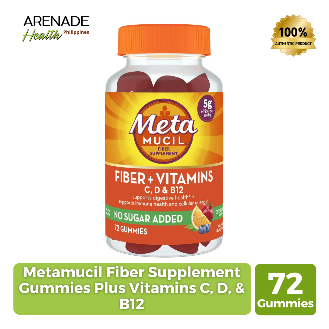 Metamucil Fiber Supplement Gummies Plus Vitamins C, D, & B12,72 Gummies ...