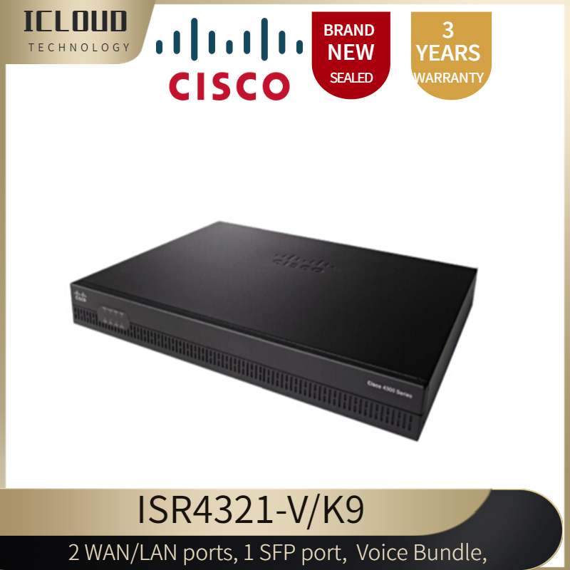 Cisco ISR4321-V/K9 (2GE,2NIM,4G FLASH,4G DRAM,Voice Bundle) 50Mbps ...