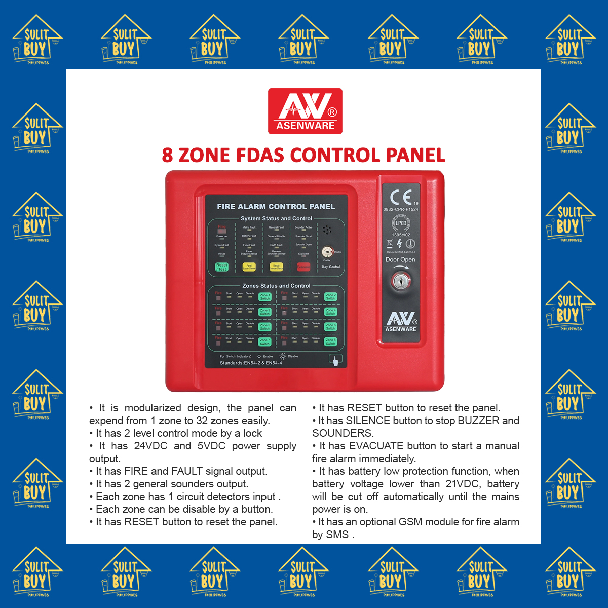 Asenware 8 zone FDAS Control Panel | Lazada PH