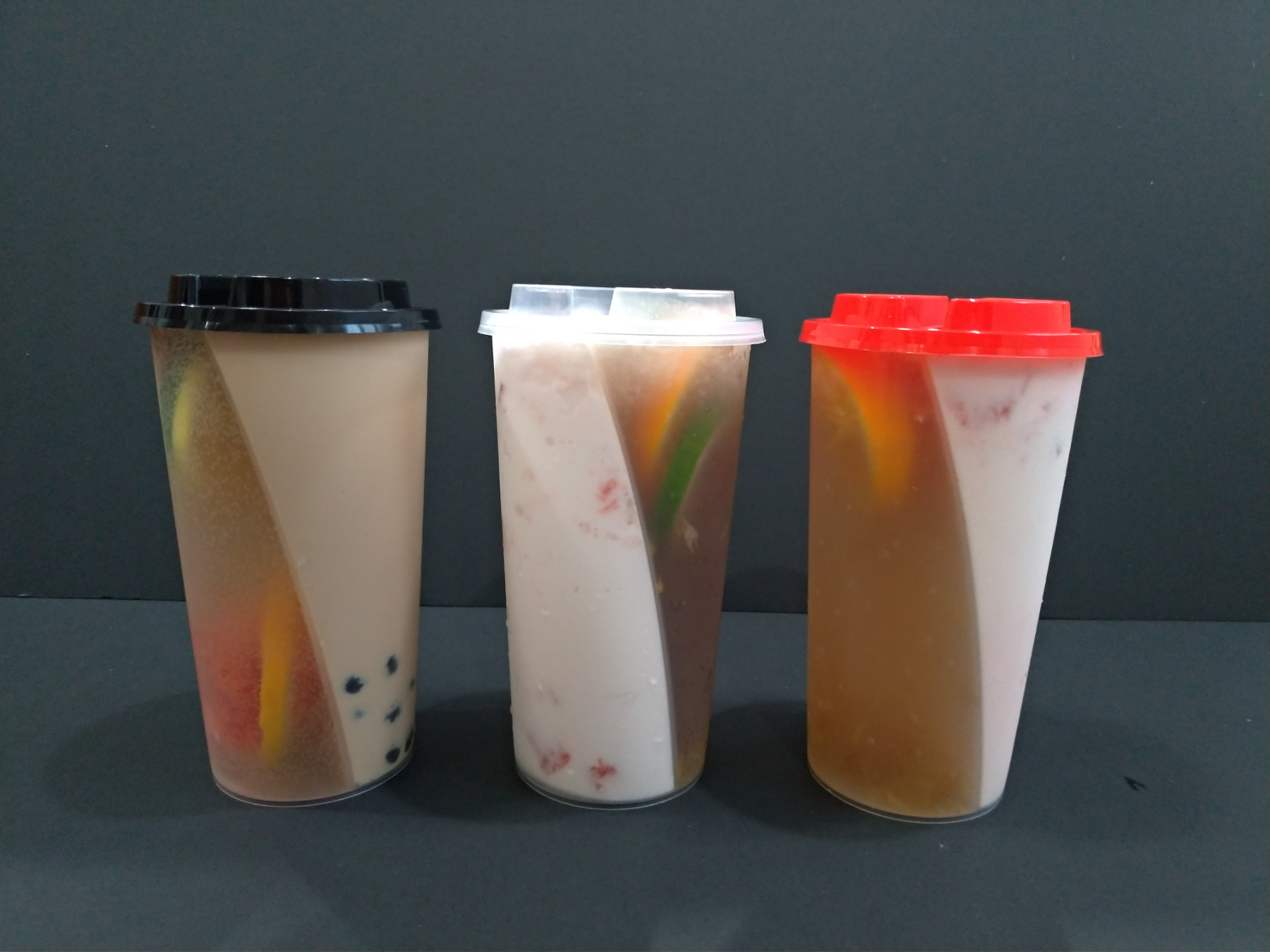 Plastic Cups / Milk Tea Cups - S-Type Twin Cups 750 ml with Hard Lid ...