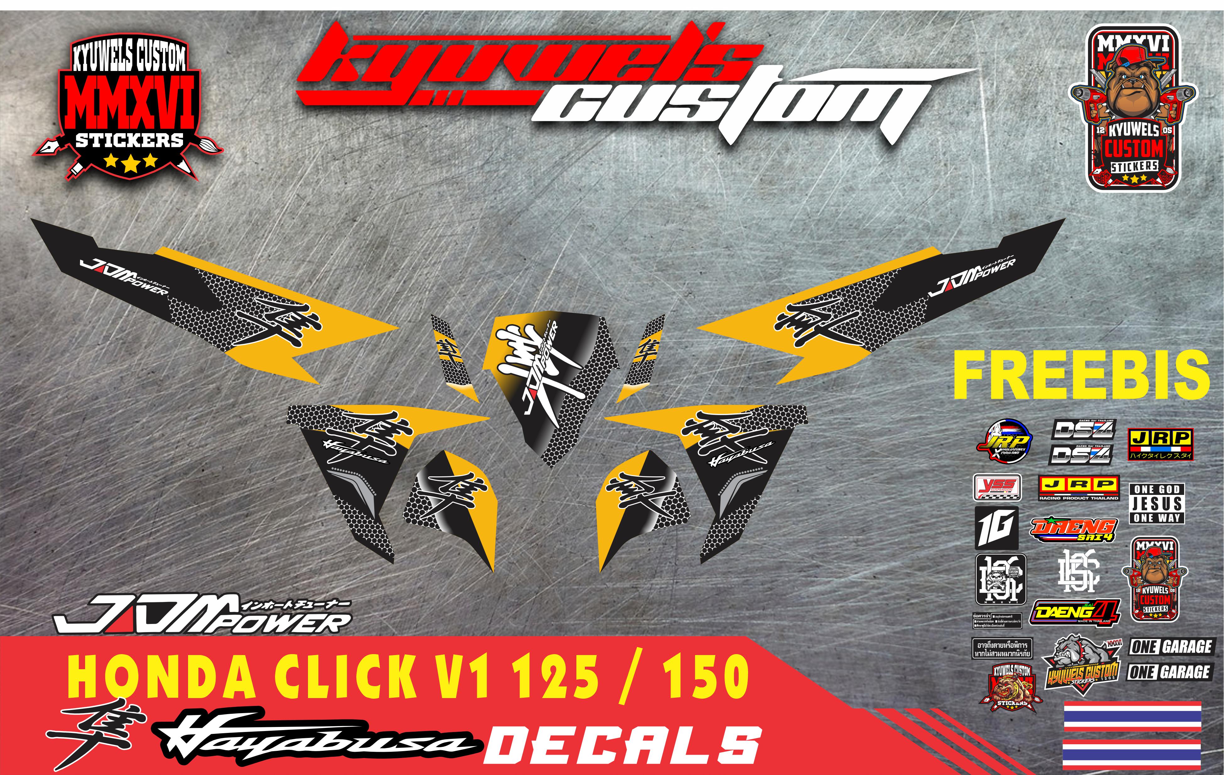 HONDA CLICK V1 125 - 150 HAYABUSA DECALS | Lazada PH