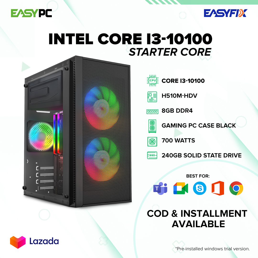 EasyPC | Easy Build INTEL I3 10TH GEN / H510-H410 / 8GB / 240GB / CASE ...