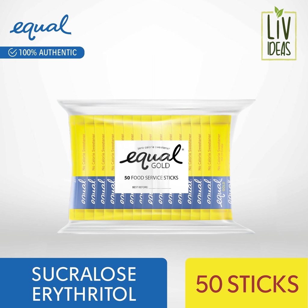 NNJIS Equal Gold Food Service Sticks - 50 Sticks (Keto Diet Diabetic ...