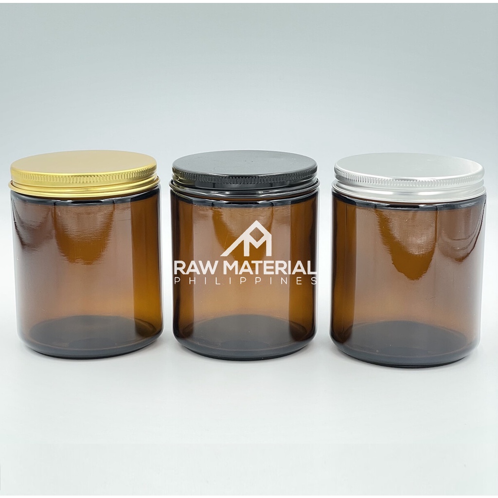 Amber Glass Jar Container Amber Glass Vessel with Metal Lids | Lazada PH