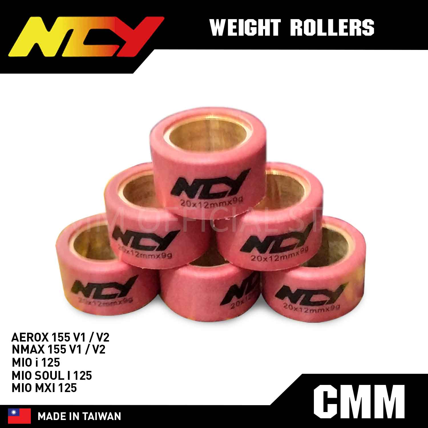 NCY Weight Rollers Flyball for Mio i 125 / Aerox / Nmax / Soul i 125 ...