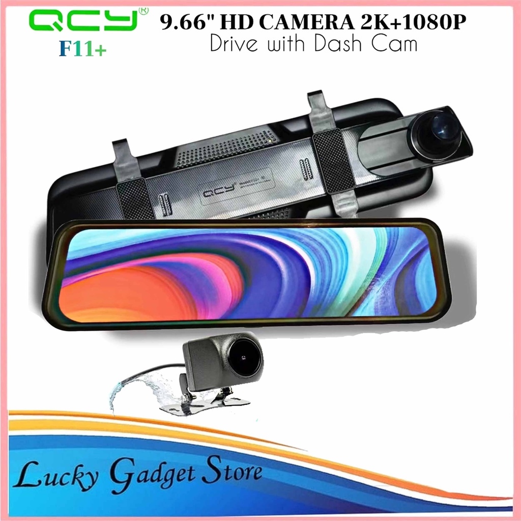 QCY F11 FHD WIFI 2K Car Dvr Camera 9.66 Inch Streaming Rear View Mirror ...