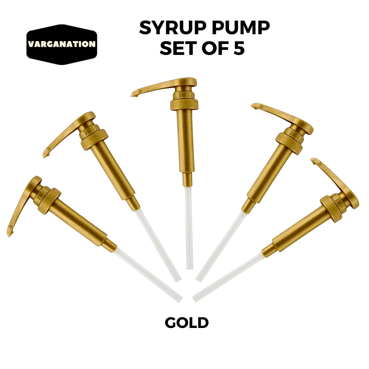 Syrup Pump Set of 5 for Torani Davinci Starbucks - Choose: Gold Black ...