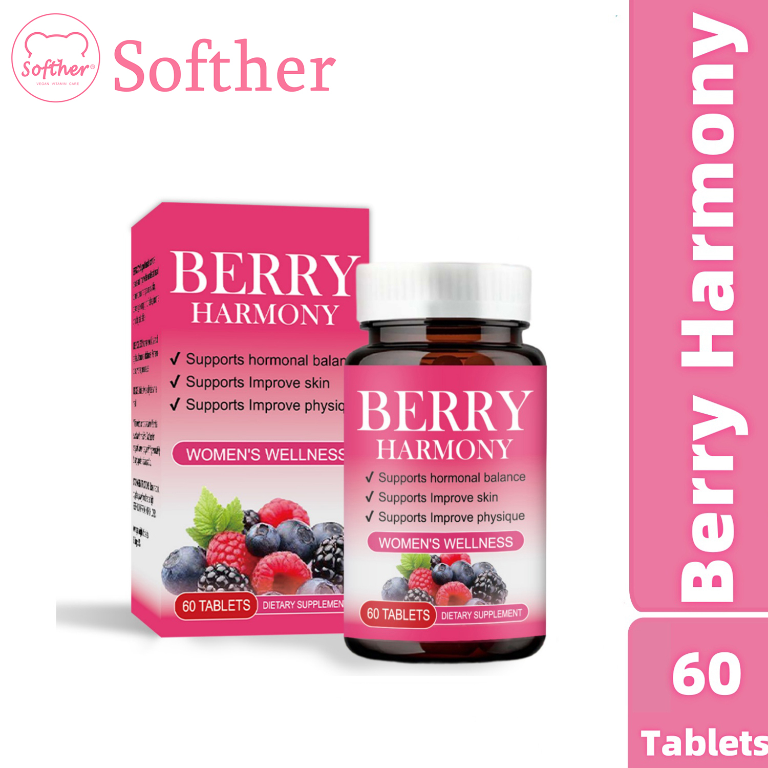 Softher Berry Harmony Tablets for Hormonal Balance Improve Skin Women’s ...