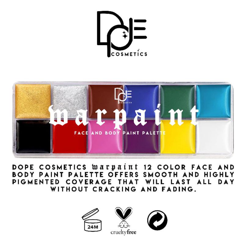 DOPE Warpaint Face & Body Paint Palette Dope Cosmetics | Lazada PH