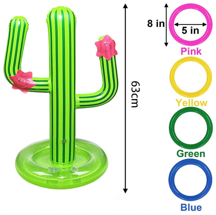 PVC inflatable cactus throwing circle toy children's intellectual game ...