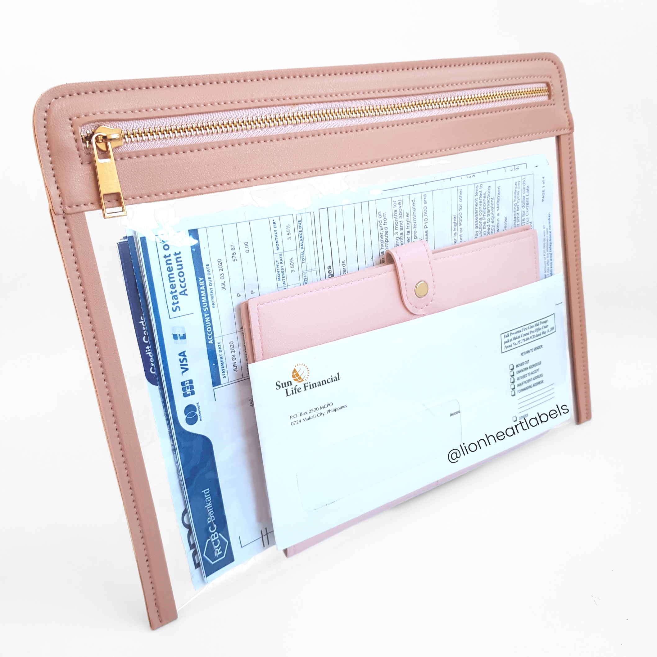 Personalized Document Case Envelope Holder Clear Zipper Large Short ...