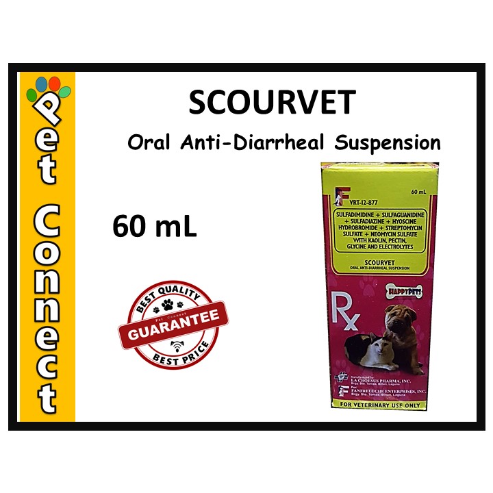 SCOURVET Oral Anti Diarrheal Suspension 60 mL for Dogs and Cats | Lazada PH