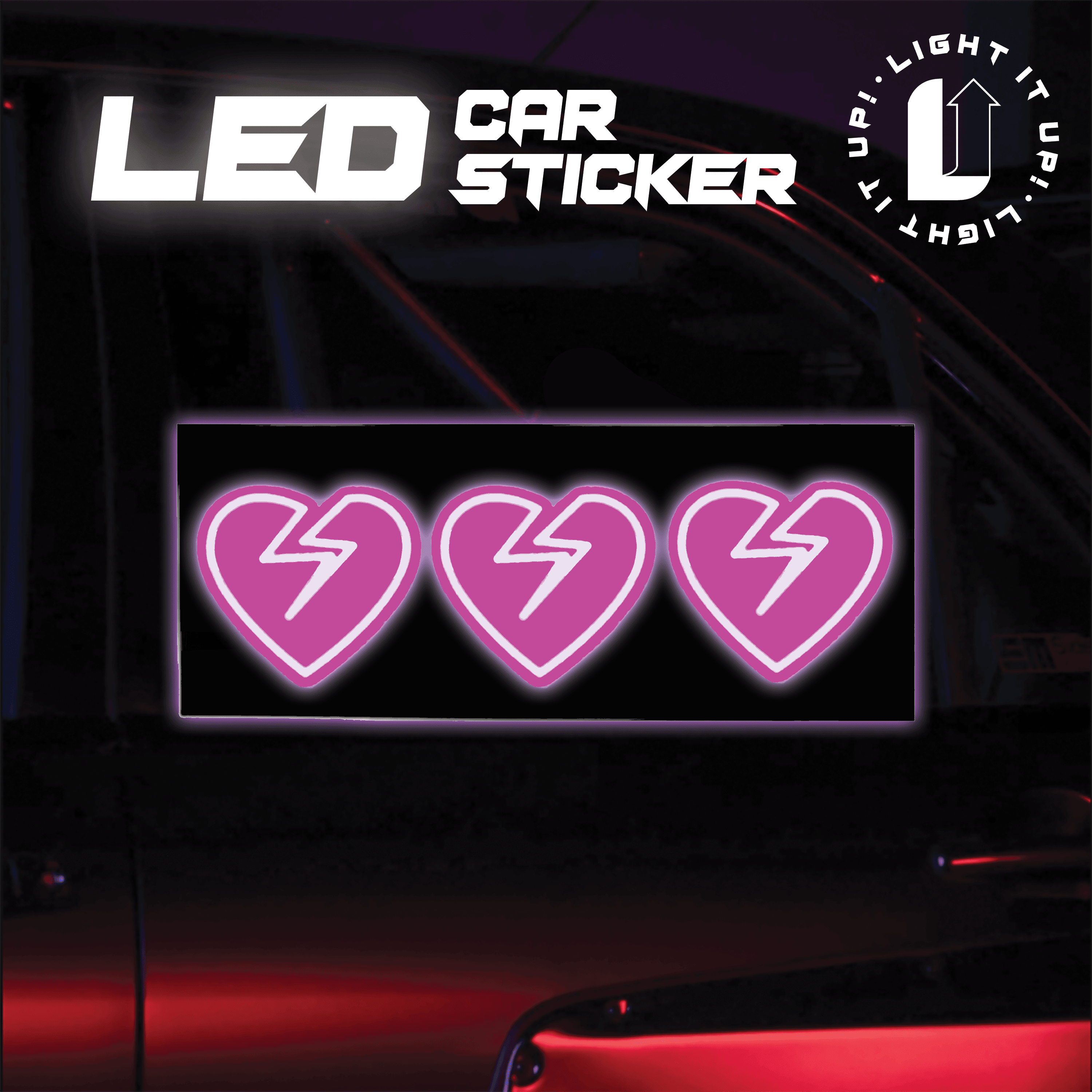 LED CAR STICKERS / WINDSHIELD STICKER/ WANTED STICKER/ LIGHT IT UP ...