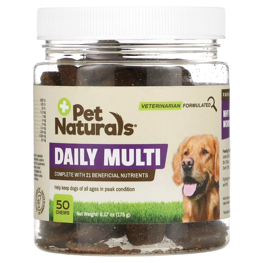 Pet Naturals, Daily Multivitamins, For Dogs, 50 Chews, Complete with 21 ...