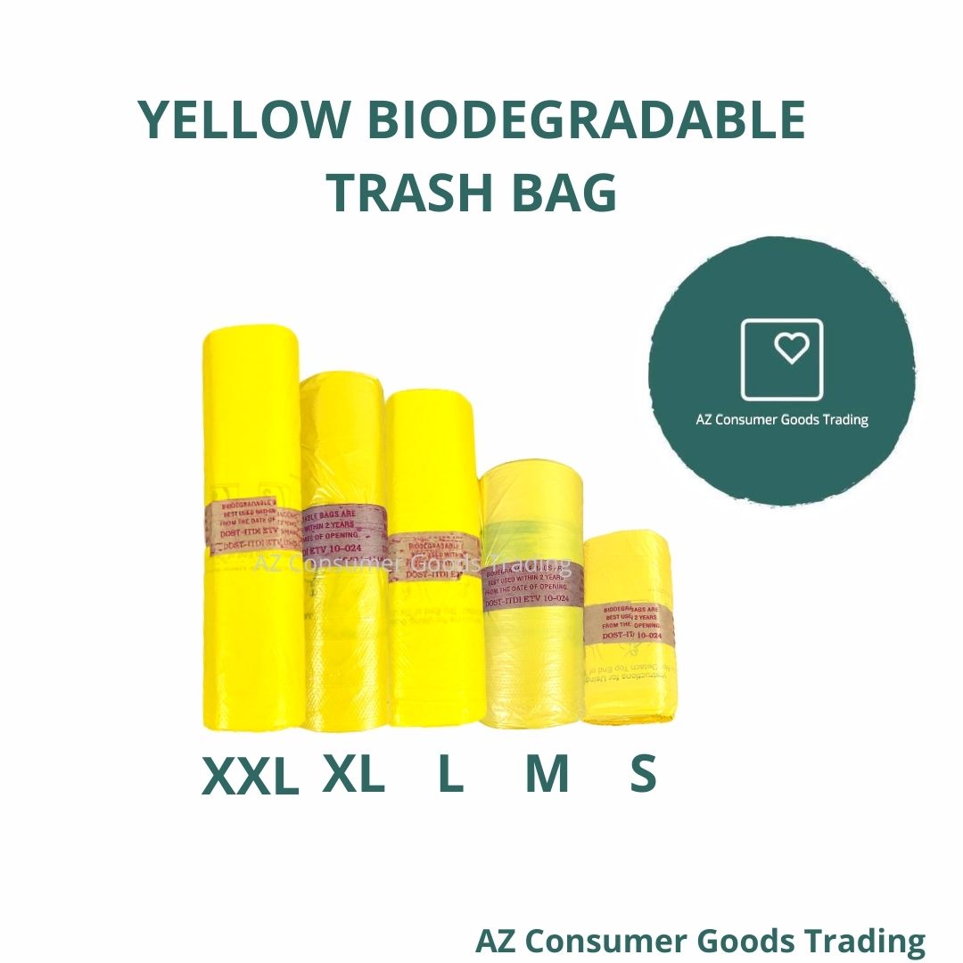 AZ Consumer 250 Pcs Medium Yellow Biodegradable Garbage Bag | Trash Bag ...