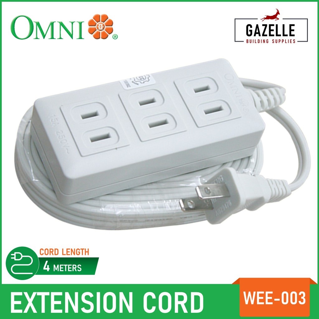 Omni Eco Extension Cord Set 3 Gang 4 Meter Wire - WEE-003 WEE003 ...