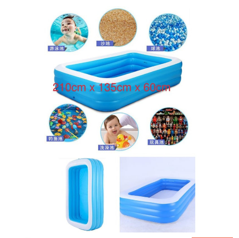 WISER INFLATABLE Family Fun Pool (210cm x 135cm x 60cm) swimming pool ...