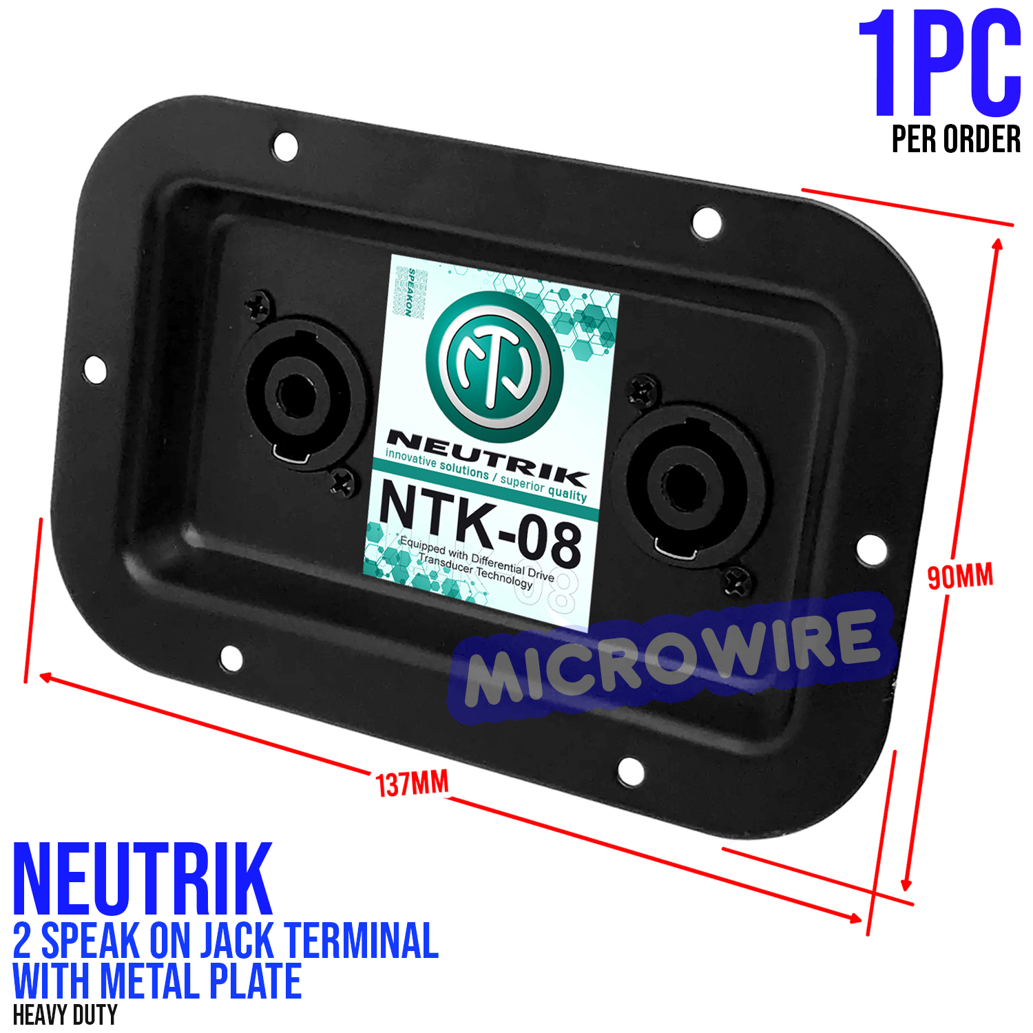 Neutrik 2 Speakon Jack Terminal w/ Metal Plate Heavy Duty | Lazada PH