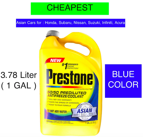 Prestone Coolant BLUE 3.78Liter Asian cars vehicles Radiator coolant ...