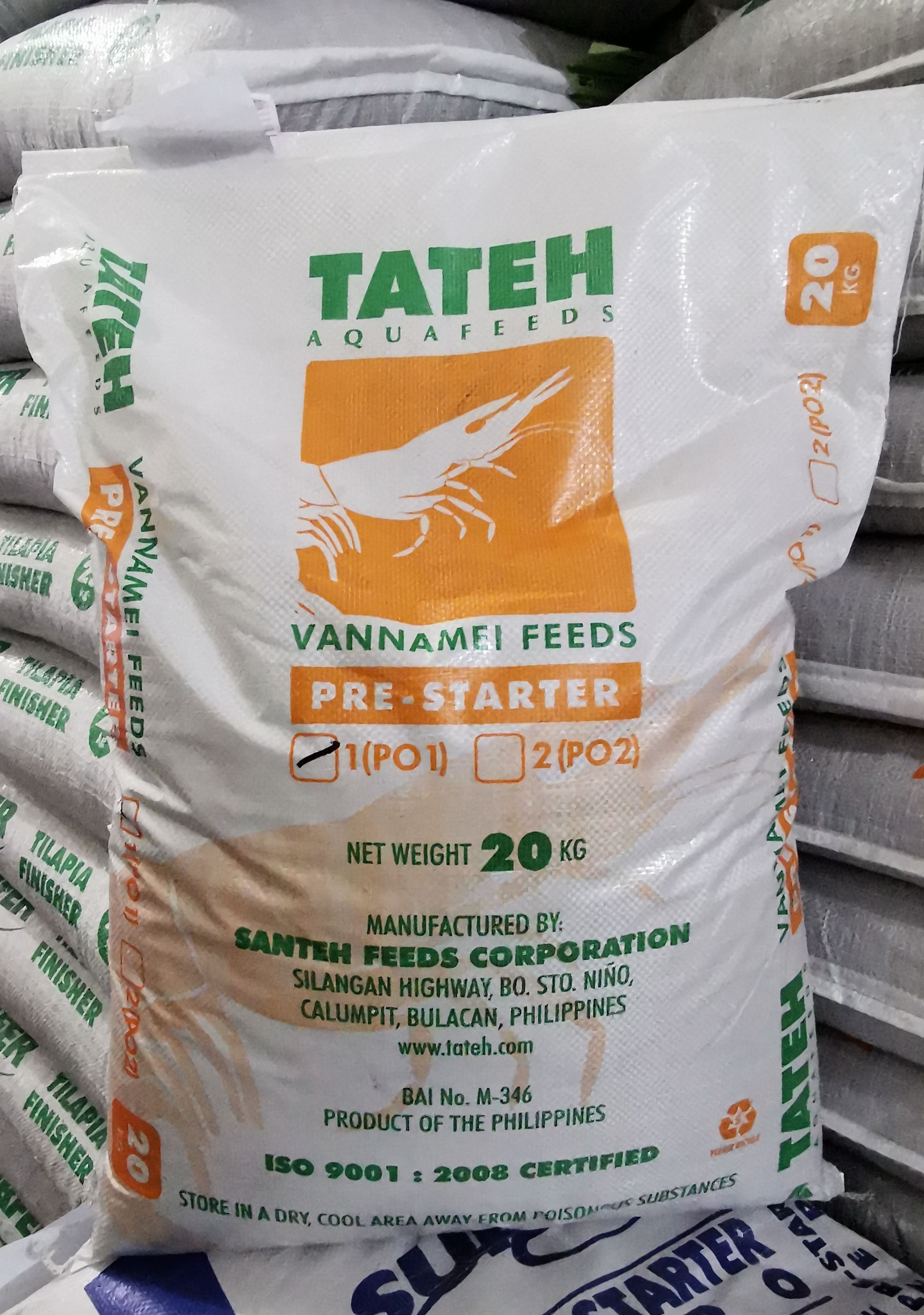 Tateh Aquafeeds Vannamei Pre-Starter Feeds Sinking Pellets PO1 PO2 1kg ...
