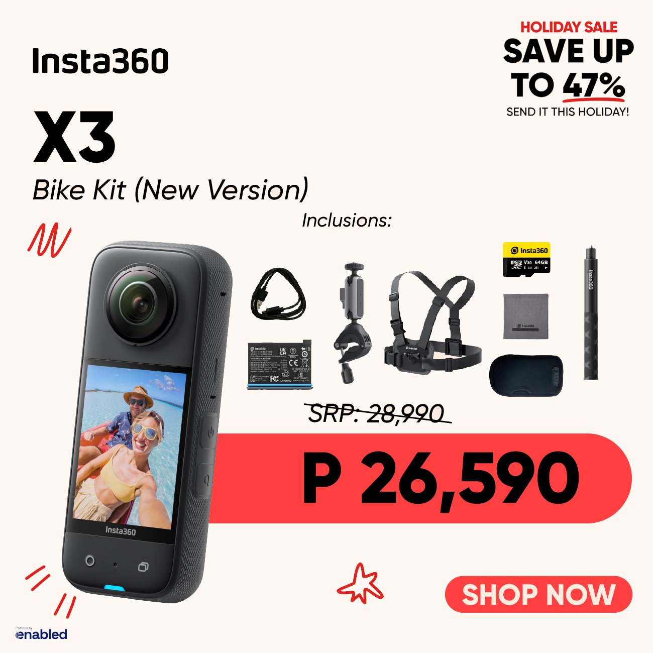 Insta360 X3 Waterproof 360° Action Camera with 5.7K Active HDR Video ...