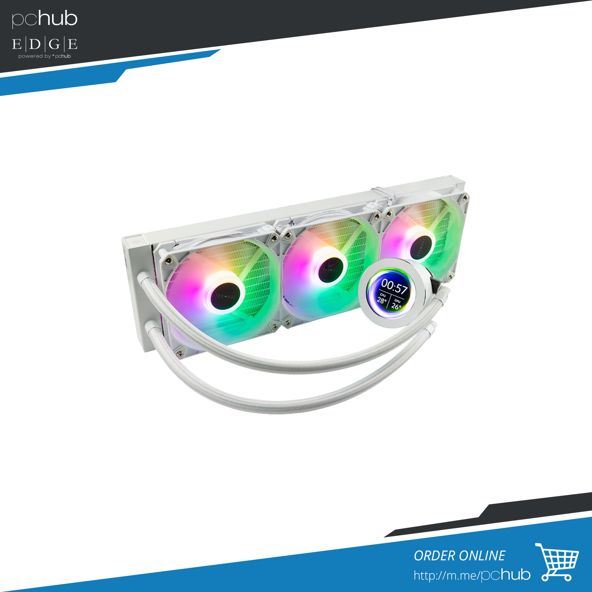 PChub | Tecware Eclipse 360, white, aRGB Aura sync, AIO LC Cooler 360mm ...
