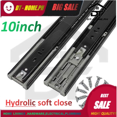 Soft Closing Hydraulic Drawer Full Extension 3 Fold Drawer Slide Guide ...