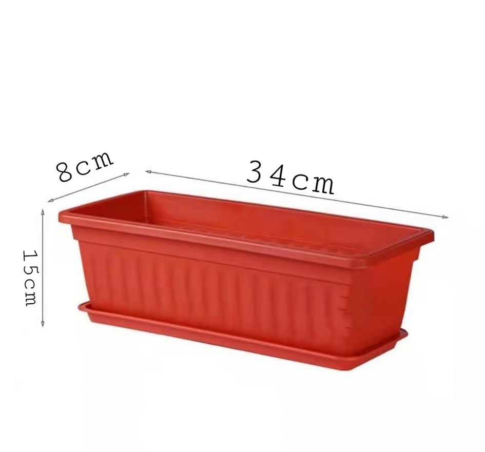 Rectangle Plastic Flower Planter (34cmx8cmx15cm) Plastic Planter For ...