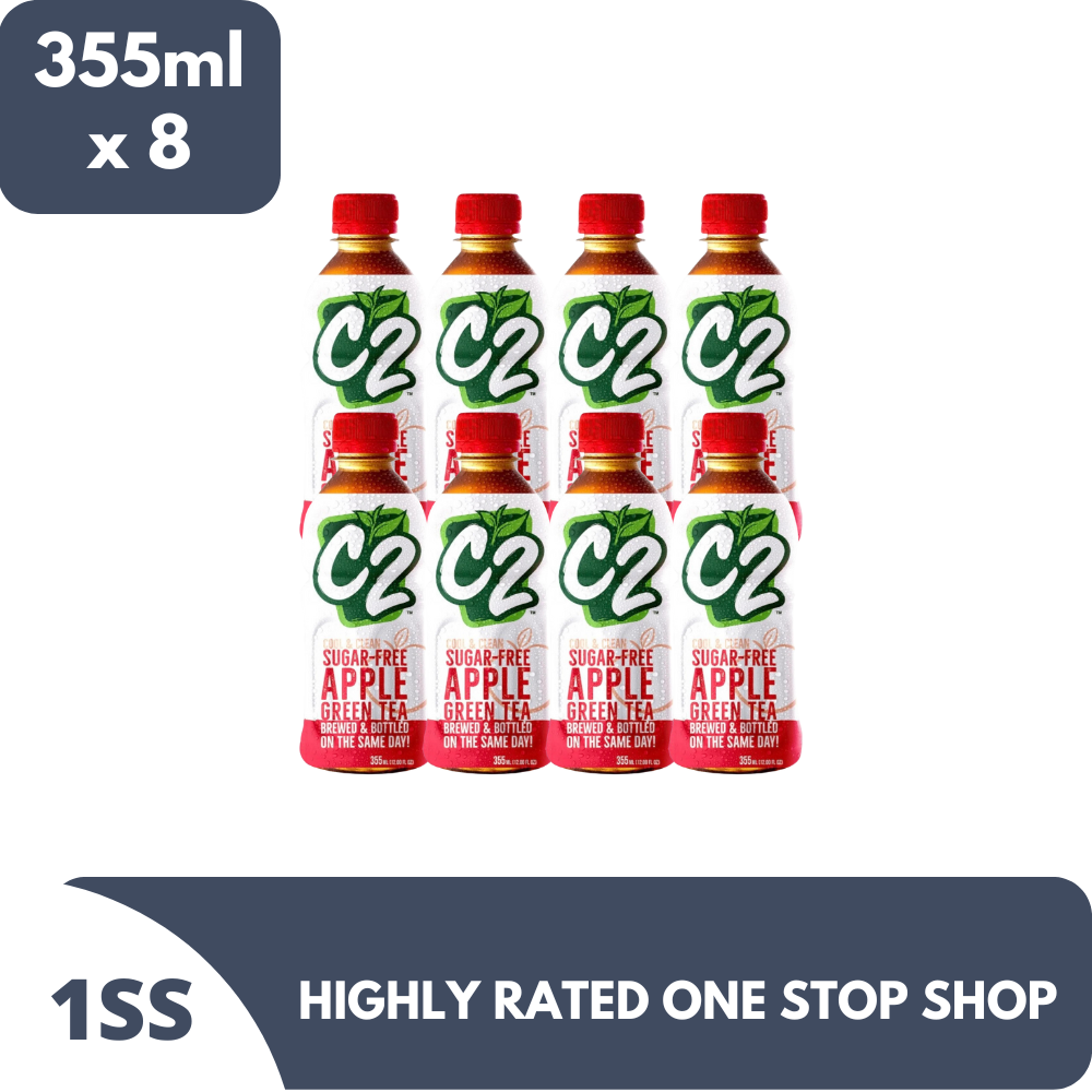 C2 Cool & Clean Sugar Free Apple Green Tea 355ml x 8 | Lazada PH