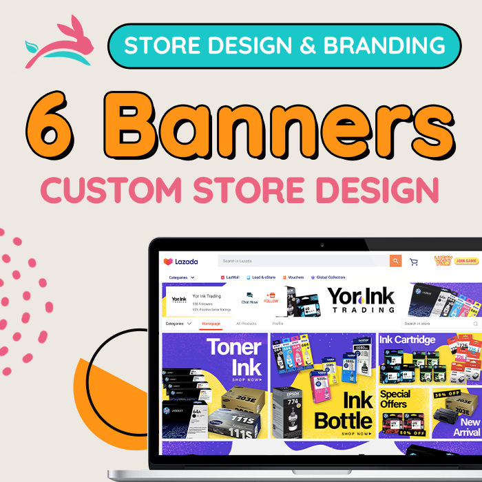 JumpCreatives - 6 Banners - Custom Store Design Branding | Lazada PH