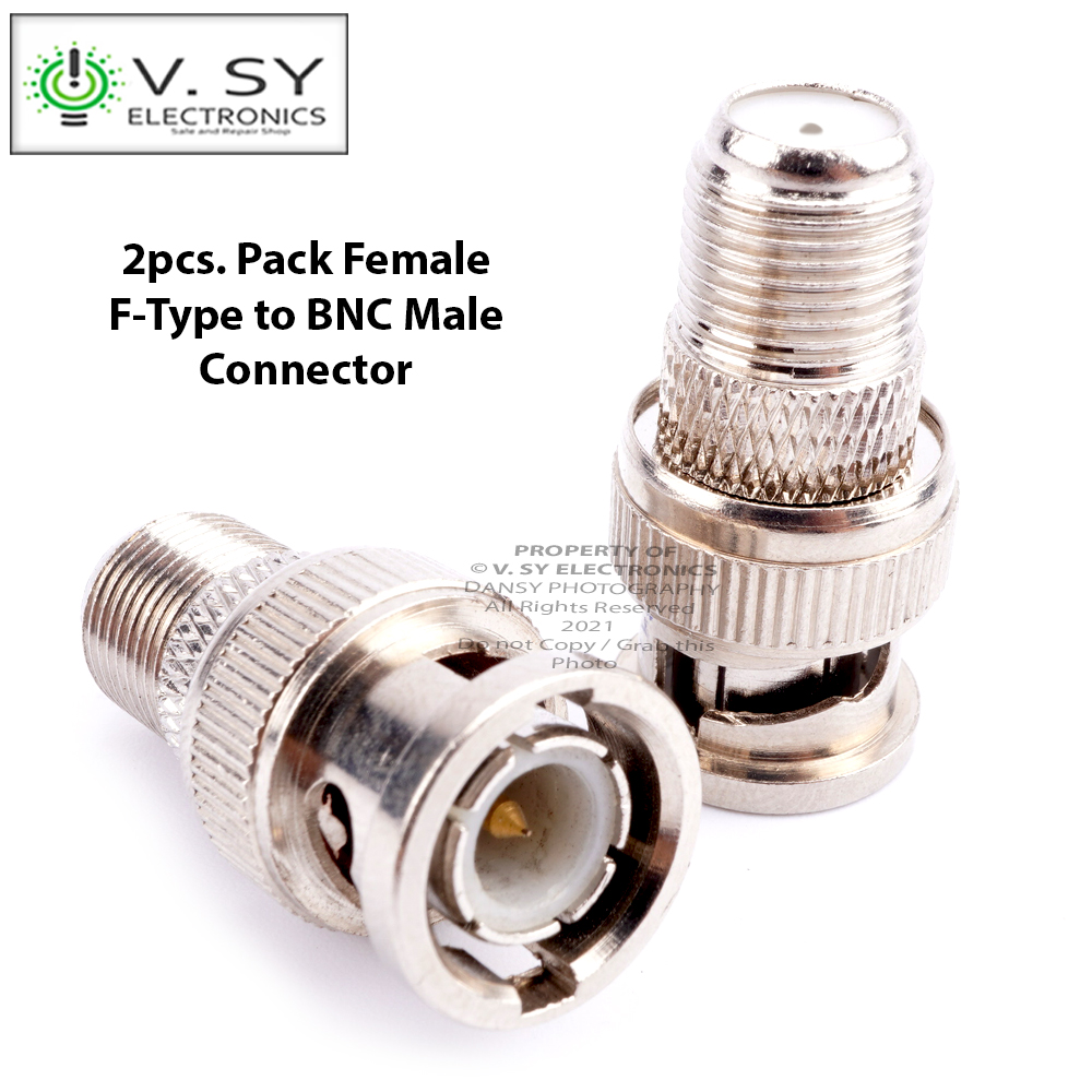 2pcs. Pack Female F-Type Antenna Plug to Male BNC Plug Connector Jack ...