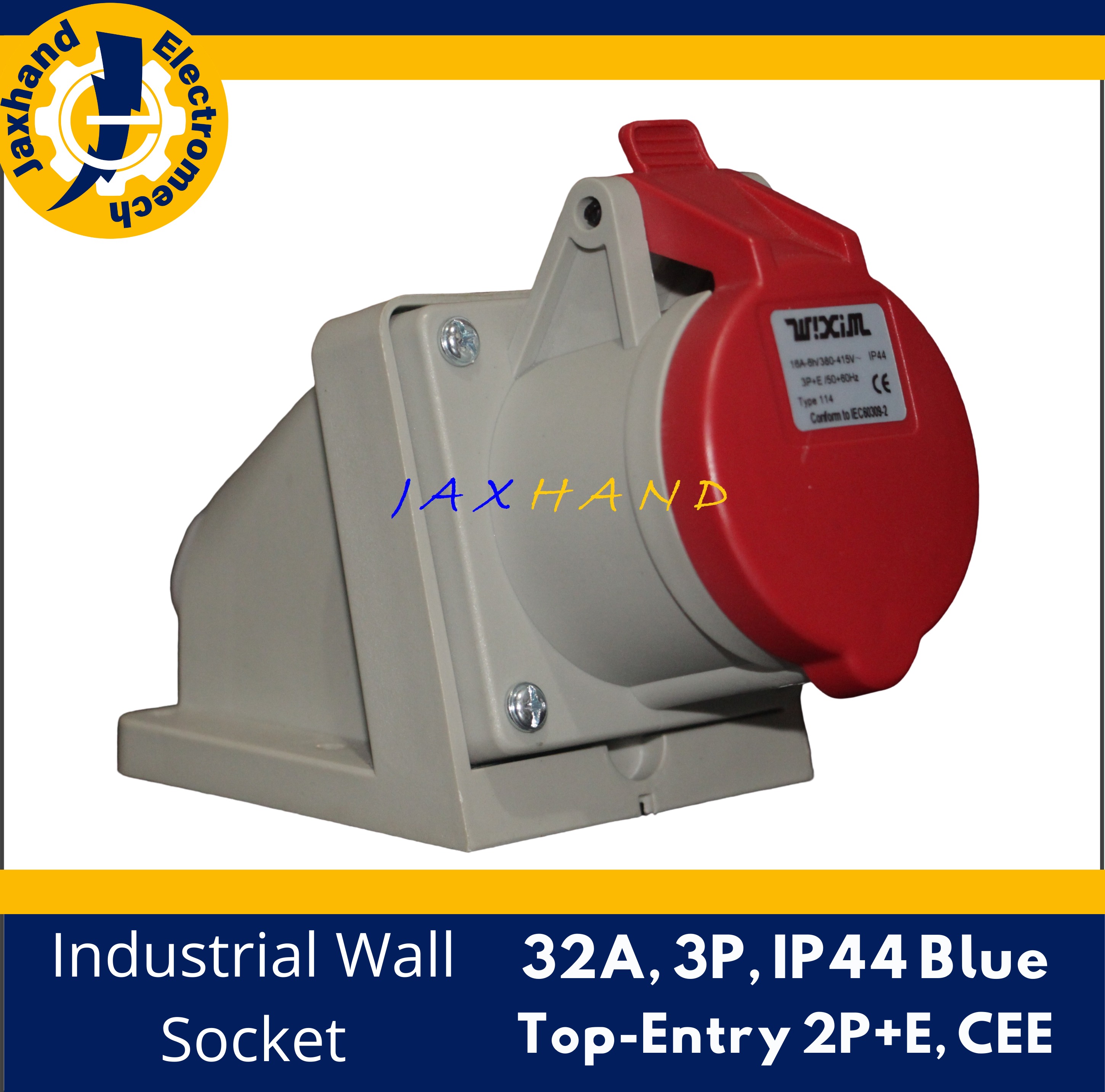 Industrial Wall Socket 16A, 4P, IP44 Red, Top-Entry 3P+E, CEE | Lazada PH