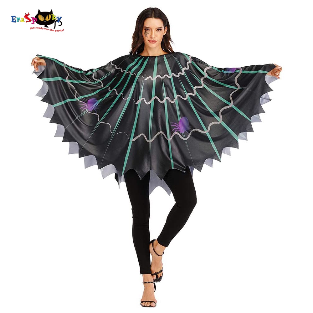 Eraspooky Women Spider Web Costumes Adult Halloween Cosplay Cape On ...