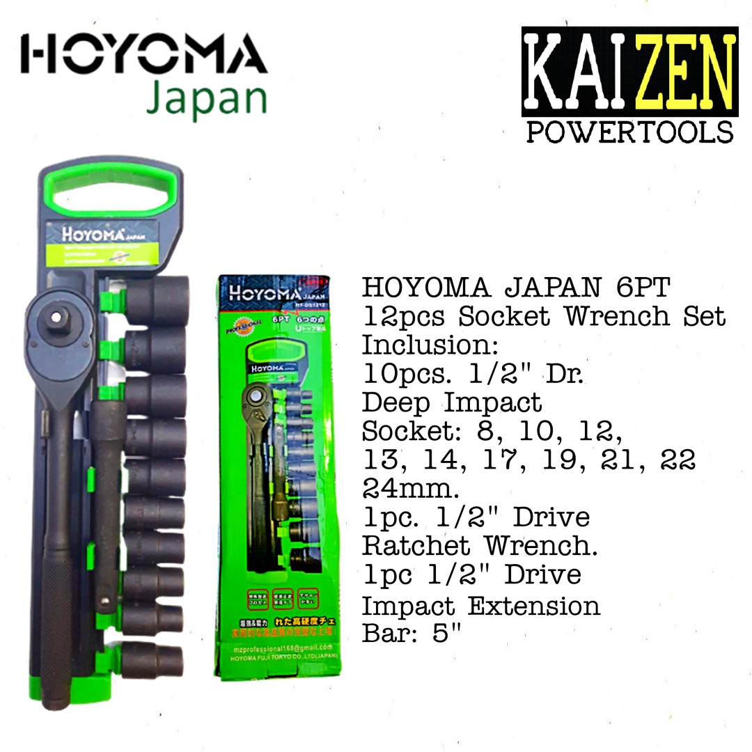 HOYOMA JAPAN Socket Wrench Set 12pcs | Lazada PH